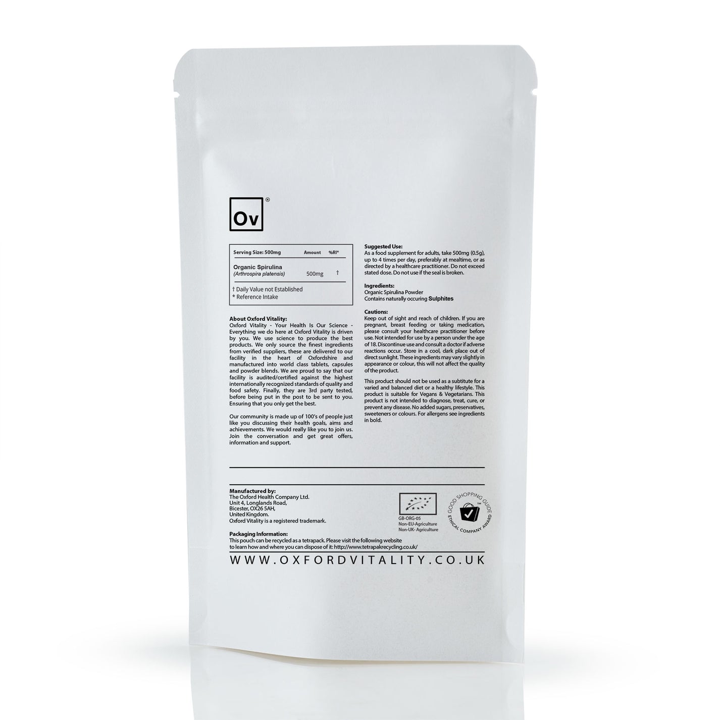 Organic Spirulina Powder | Supplement Powder | Oxford Vitality