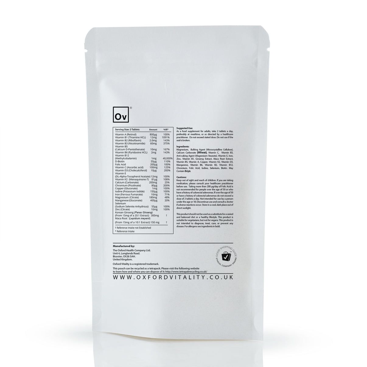 Multivitamin Tablets for Men Over 50 Years | Supplements from Oxford ...